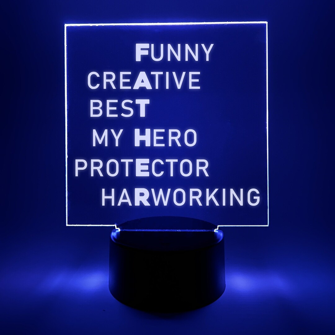 Personalized Custom LED Light up Stand Desk Table Lamp Father My Hero ...