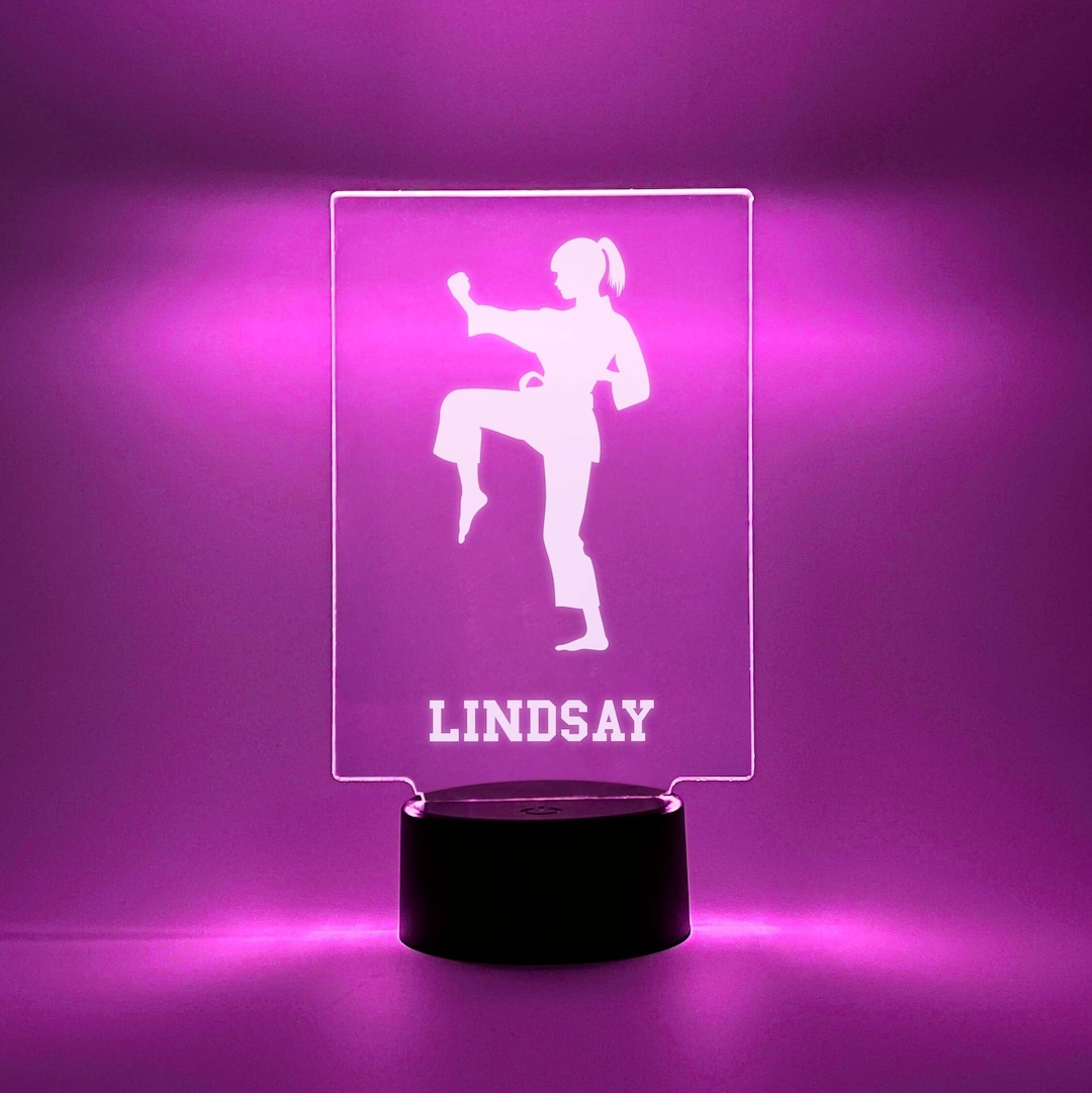 Personalized Female Girl Karate Martial Arts Kung-fu Light up LED Room ...