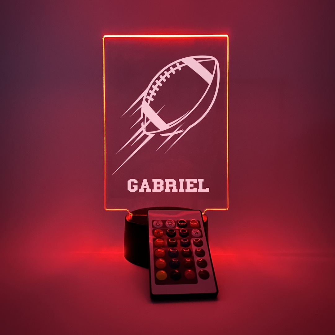 Custom Personalized Name Engrave LED 16 Colors Night Light up Table ...