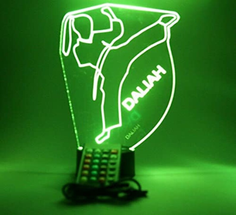 Female Girl Karate Martial Arts Kung-fu Night Light up Table Desk Lamp ...