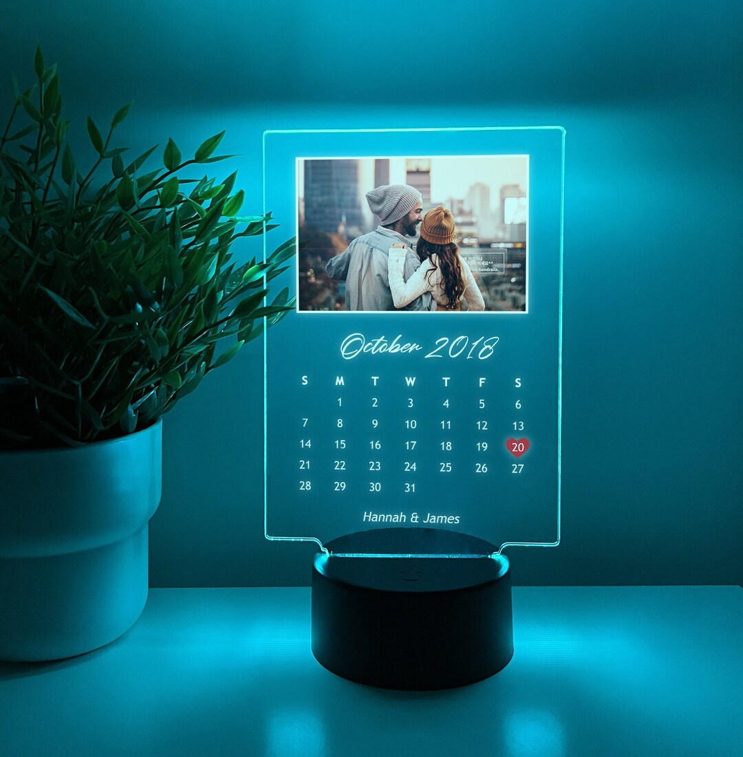 Featuring Your Own Calendar Date & Month Personalized Custom LED Light ...