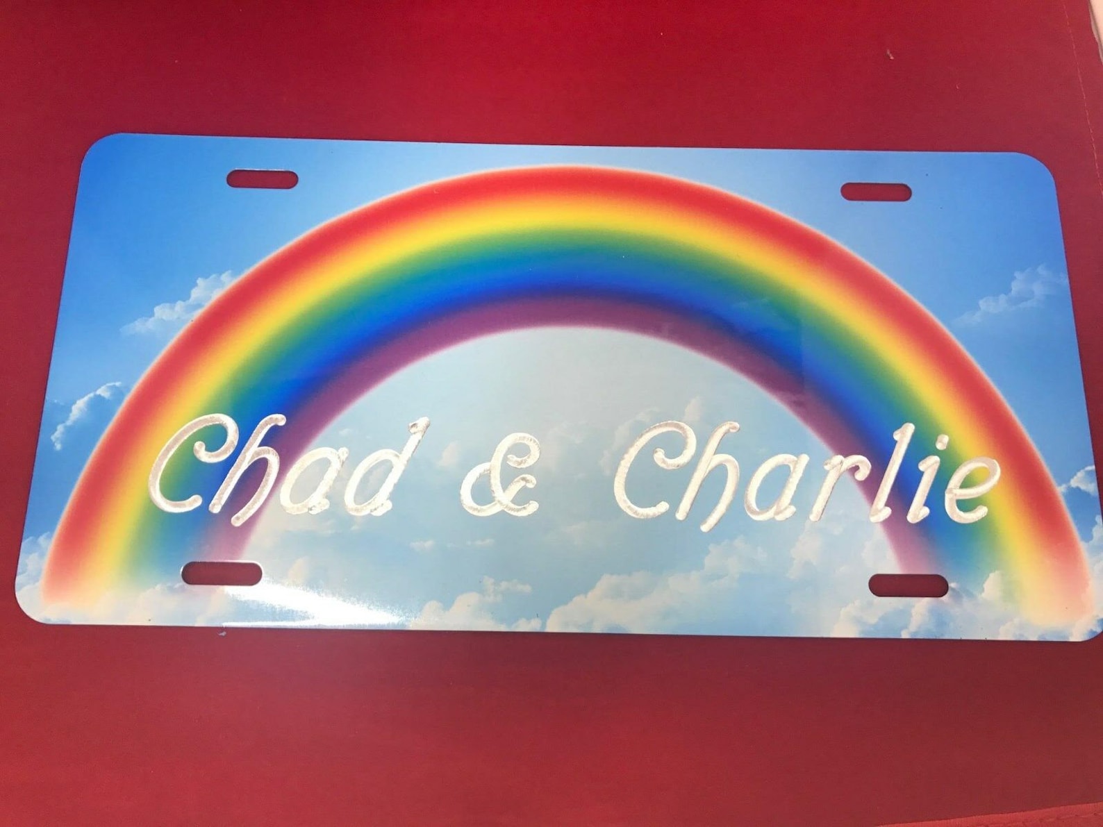 Rainbow Personalized Custom License Vanity Plate Free Engraved Auto Car ...