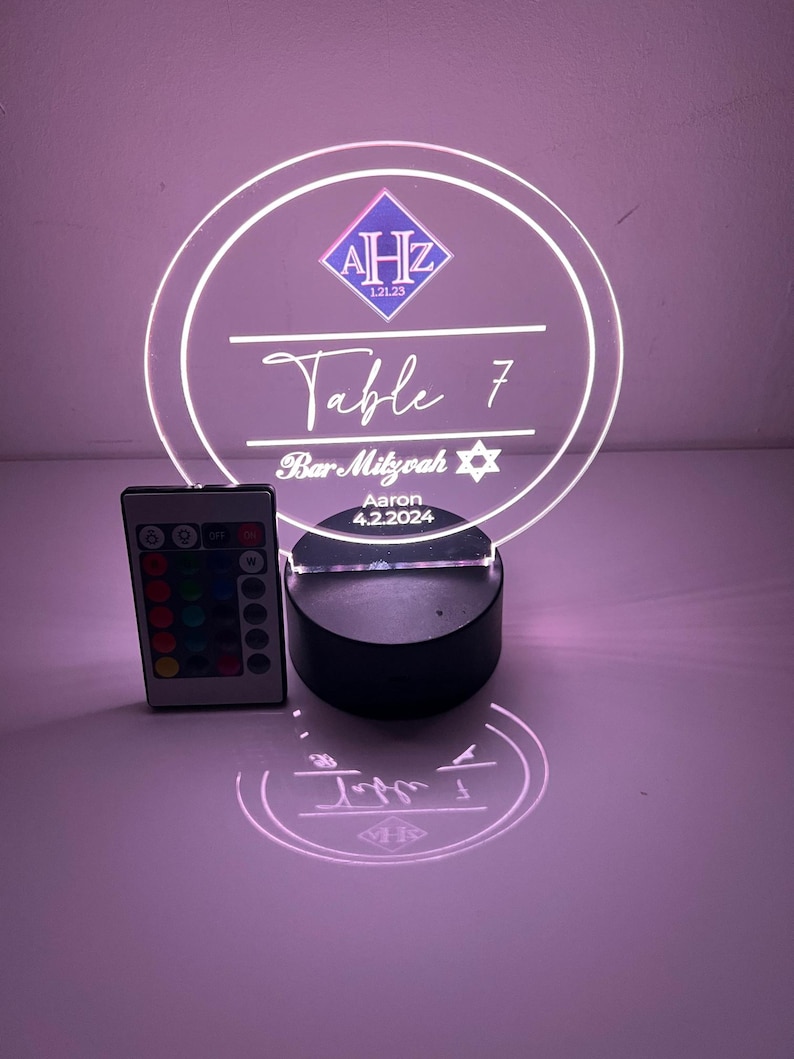 Custom Made 16 Colors LED Party Centerpiece Table Number Wedding Bar ...