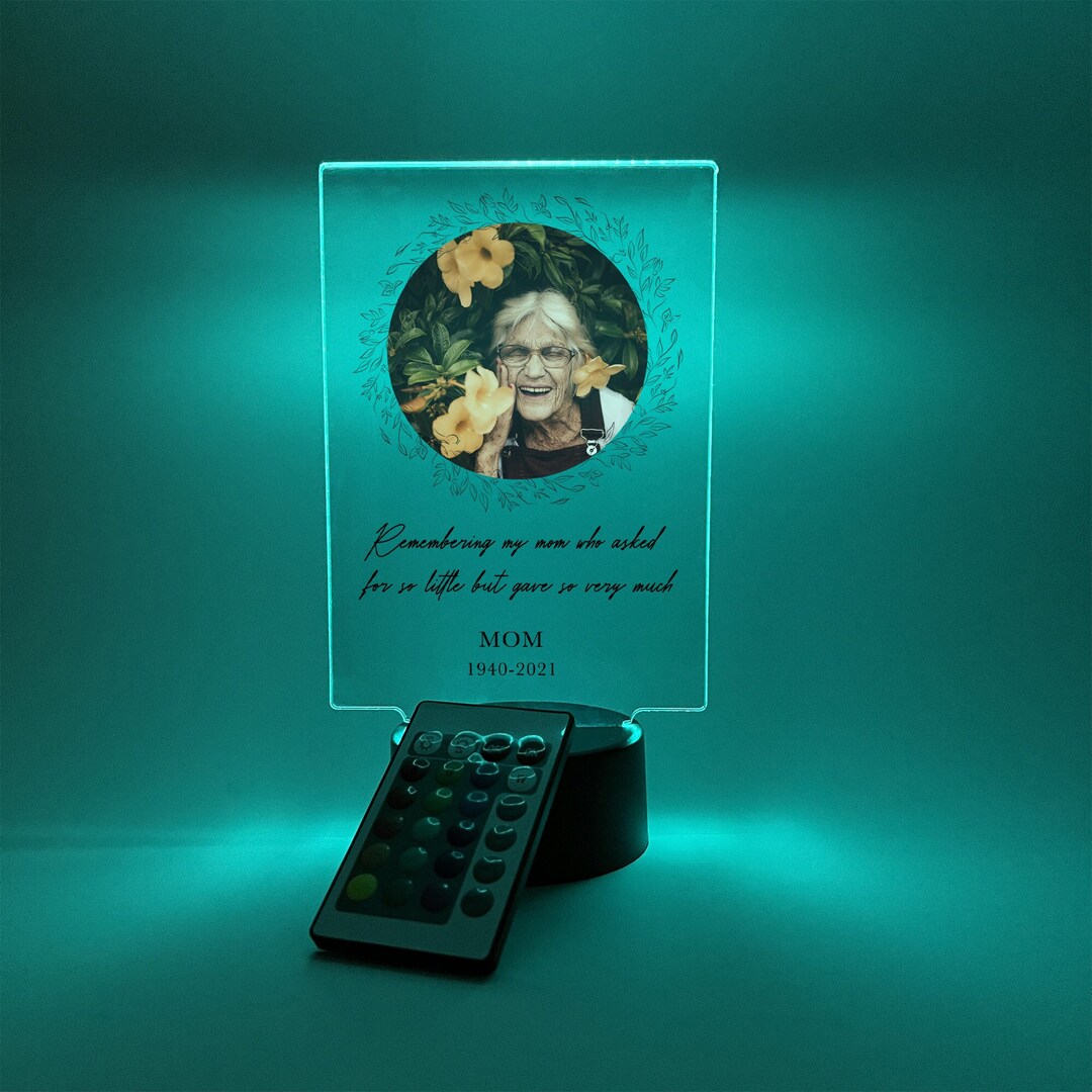 Personalized Photo Light up Night Lamp Memorial Gifts Sympathy ...