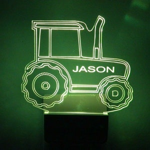 Tractor Night Light Multi Color Personalized LED Wall Plug-in Cool ...