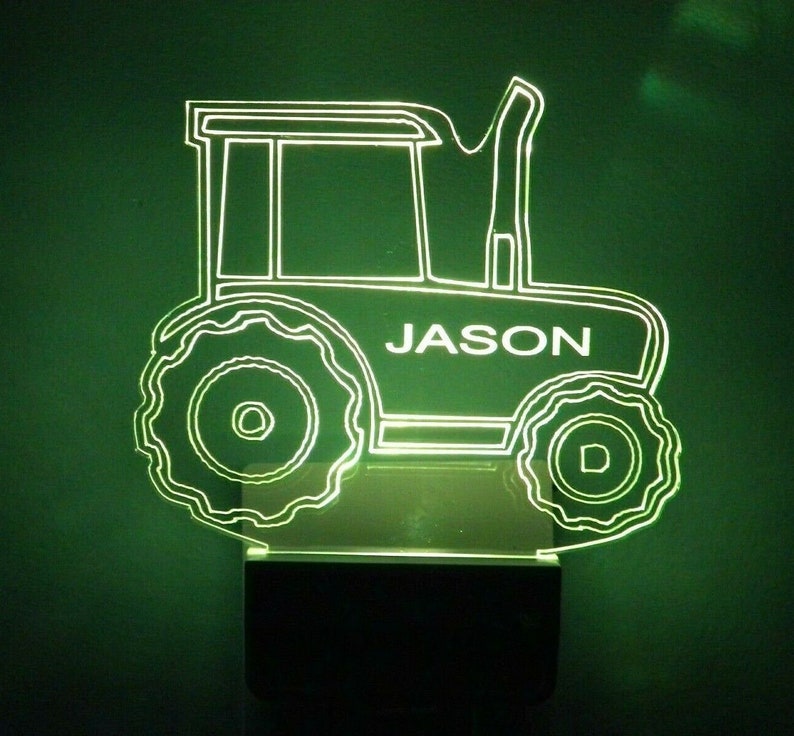 Tractor Night Light Multi Color Personalized LED Wall Plug-in - Etsy