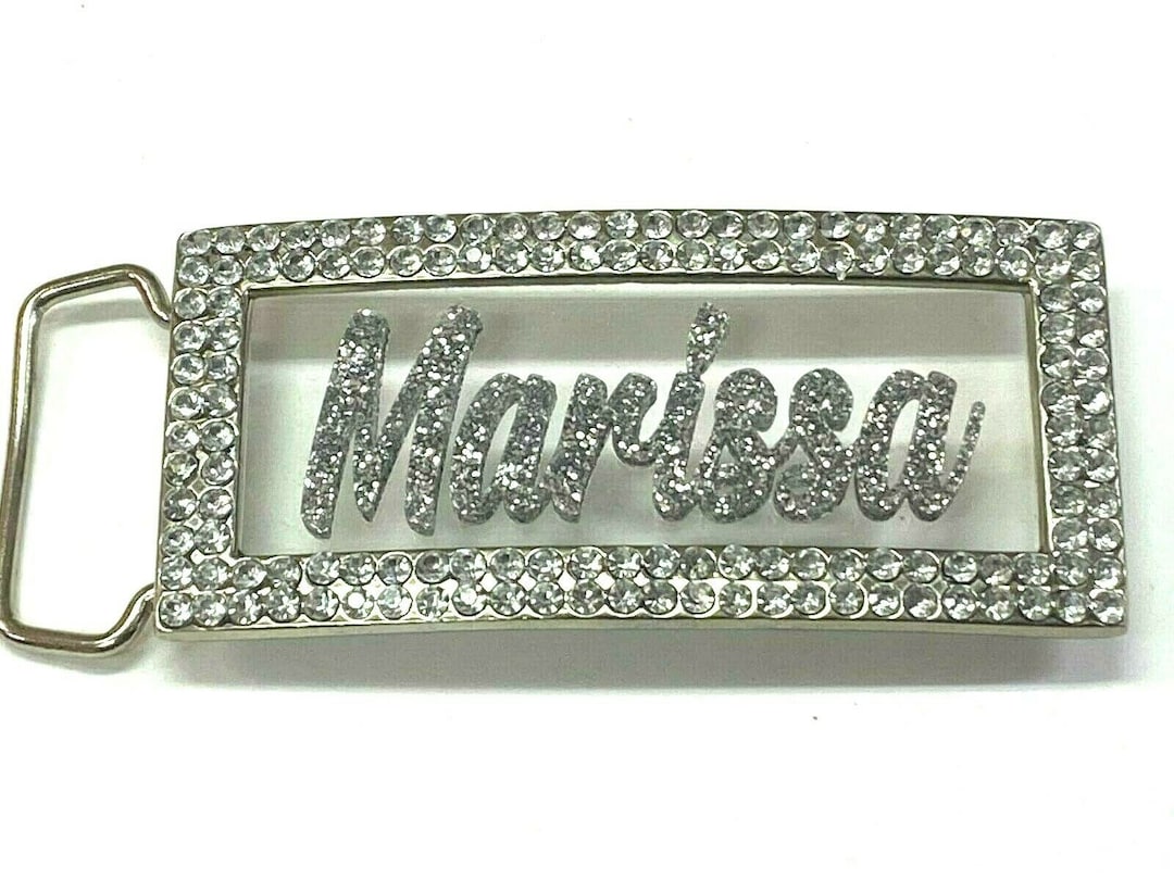 Adjustable Belt Buckle Laser Cut Personalized Custom Bling Rhinestone ...