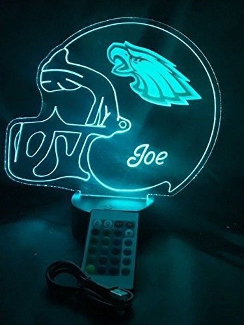 Philadelphia Eagles Night Light Up Table Lamp Football Helmet | Etsy