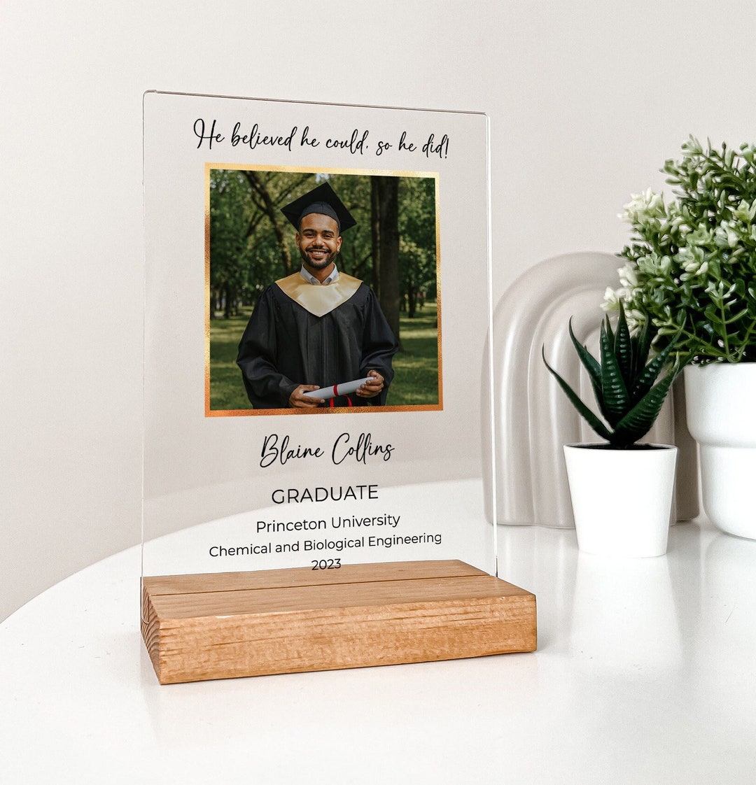 Personalized Wood Desk Stand Custom Graduation Cap Tassel Diploma Grad ...