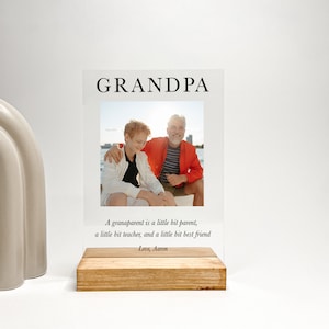 Custom Grandpa Gift - Personalized Acrylic Stand Plaque Block for Him ...