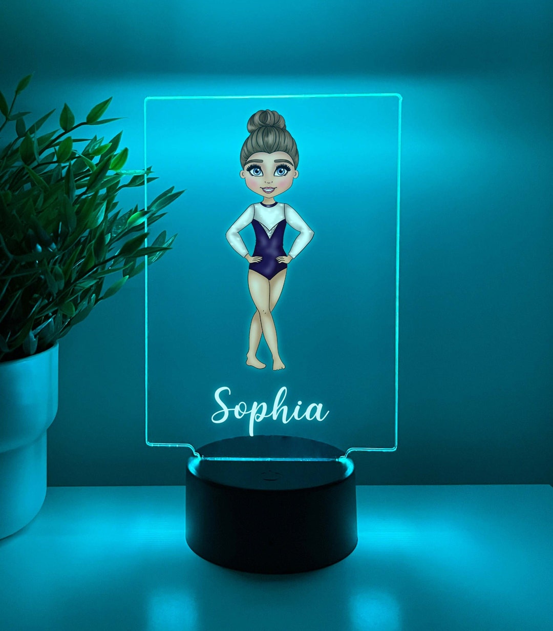 Gymnastics Sign Night Light up Lamp Personalized Free Custom Engraved ...