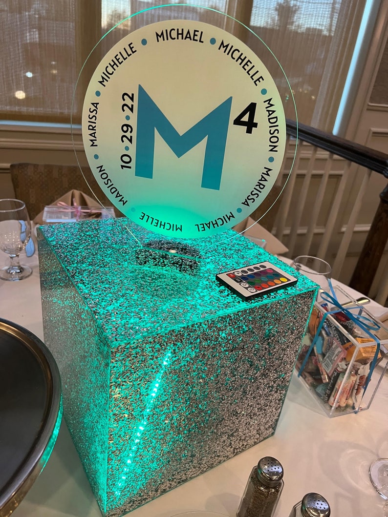 Shimmering Light up Personalized Custom Party Box Table - Etsy
