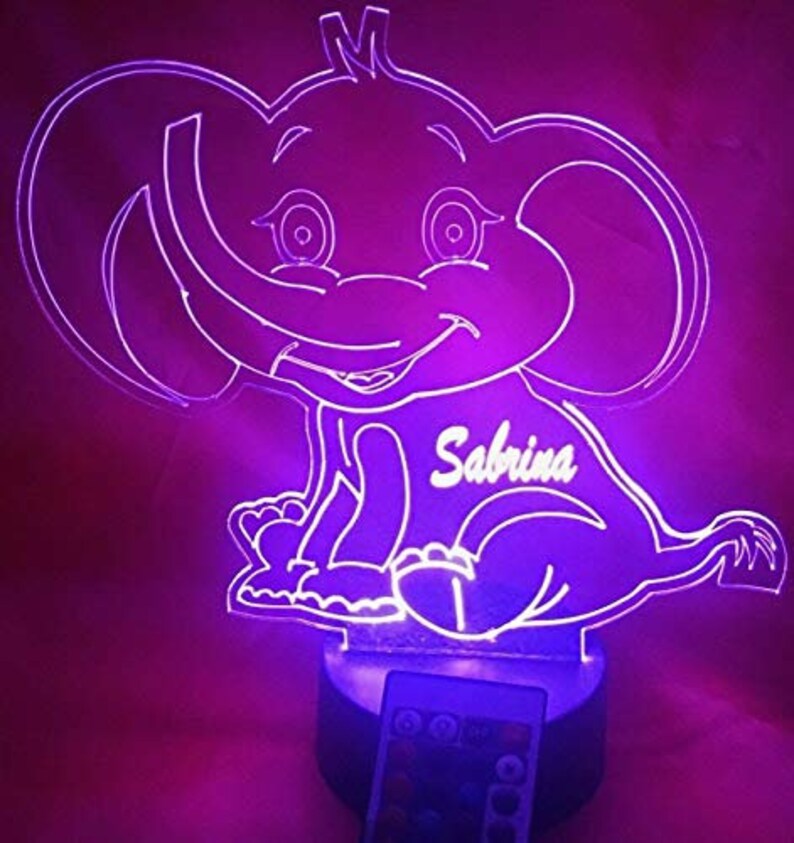 Baby Elephant Animal Night Light Up Table Desk Lamp LED | Etsy