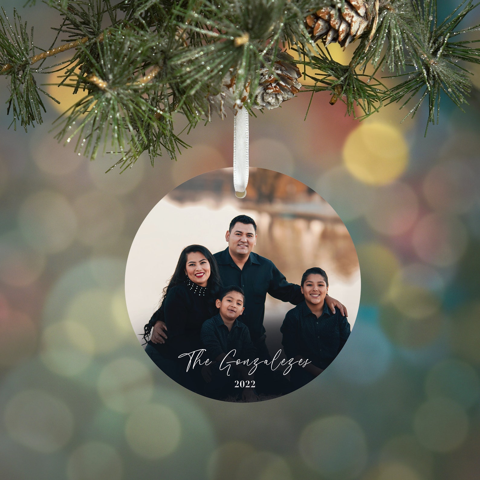 Personalized Photo Ornament Any Picture & Text Xmas Keepsake Custom ...