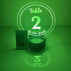 Custom Made Light up 16 Colors LED Table Party Table Number Centerpiece ...