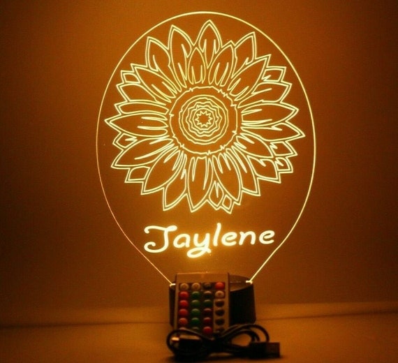 Sunflower Forget-me-not Night Light up Table Desk Lamp LED | Etsy