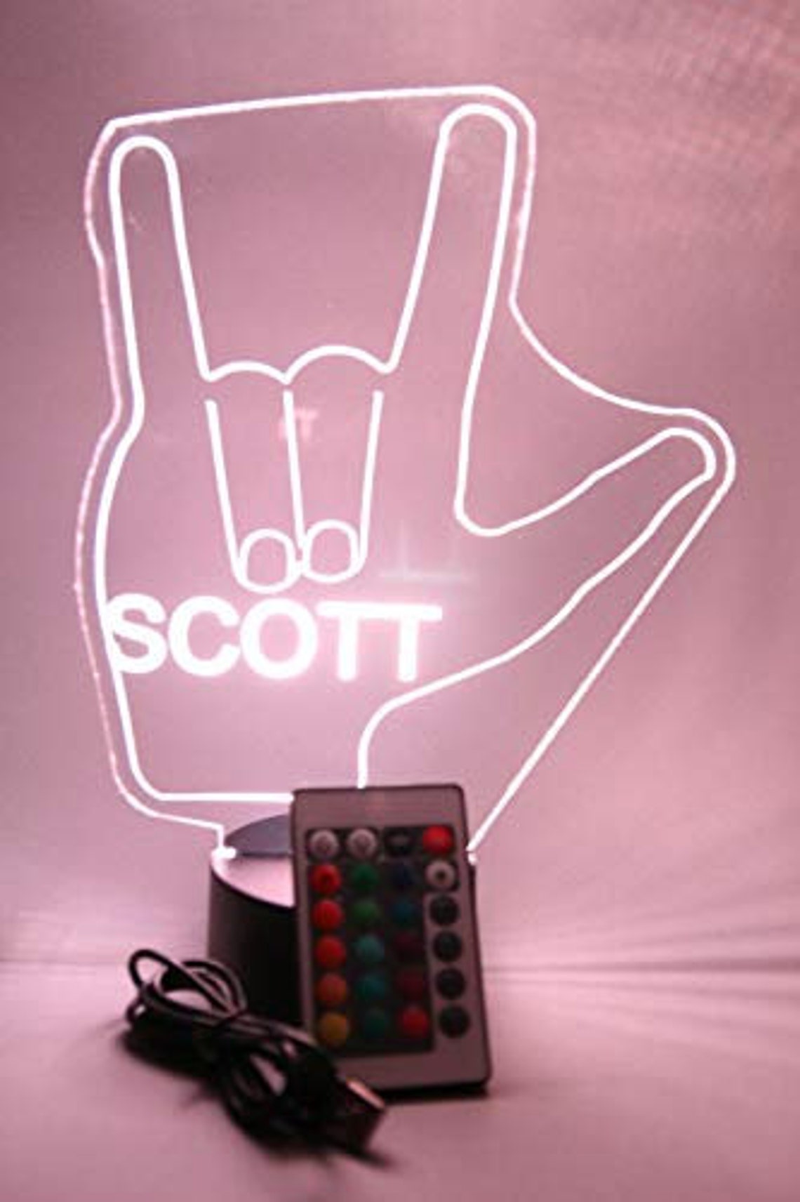 I Love You Hand Sign Language Night Light Up Table Desk Lamp | Etsy