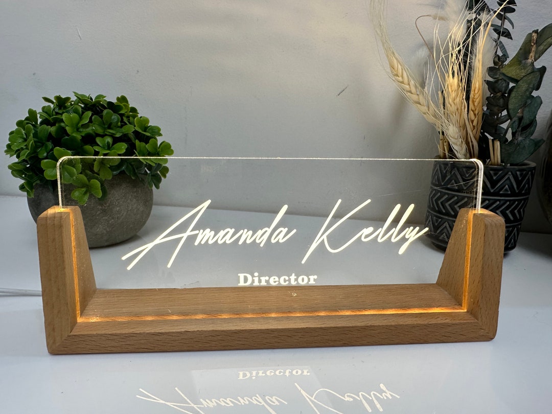 Nameplate Stand Plaque Custom Office Decor | Desk Name Plate ...