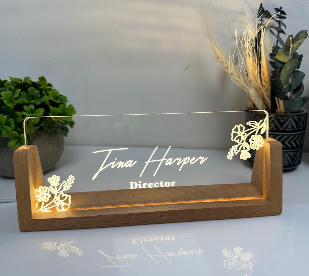 Nameplate Stand Plaque Custom Office Decor | Desk Name Plate ...