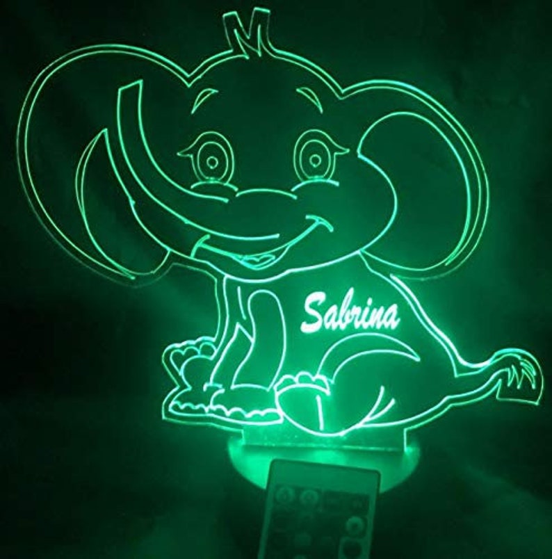Baby Elephant Animal Night Light Up Table Desk Lamp LED | Etsy