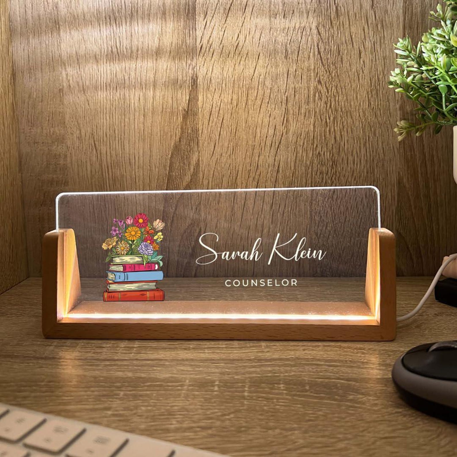 Personalized Name & Title Desk Plate Stand | Career School Student ...