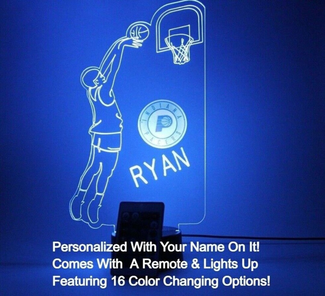 Indiana Pacers Basketball Player Sports Night Light up Table Desk Lamp ...