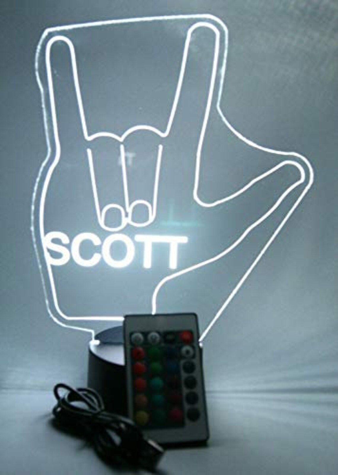 I Love You Hand Sign Language Night Light Up Table Desk Lamp | Etsy