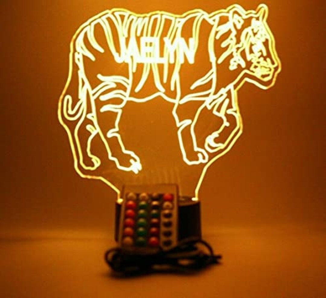 Large Strong Wild Tiger Night Light up Table Desk Lamp LED Personalized ...