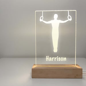 Personalized Free Name LED Wood Base Night Light up Lamp Stand Sign ...