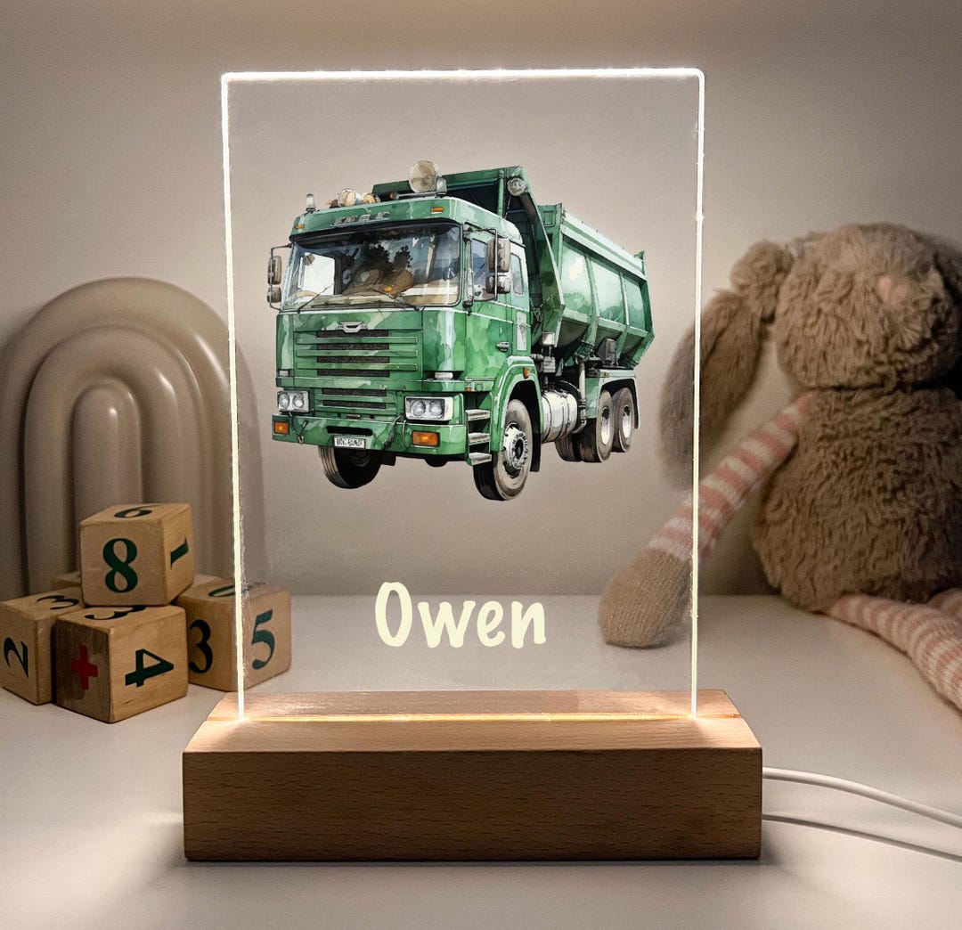 Personalized FREE Custom Sanitation Garbage Trash Truck Night Light up ...