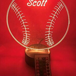 Softball Diamond Ball Sports Night Light up Table Desk Lamp LED ...