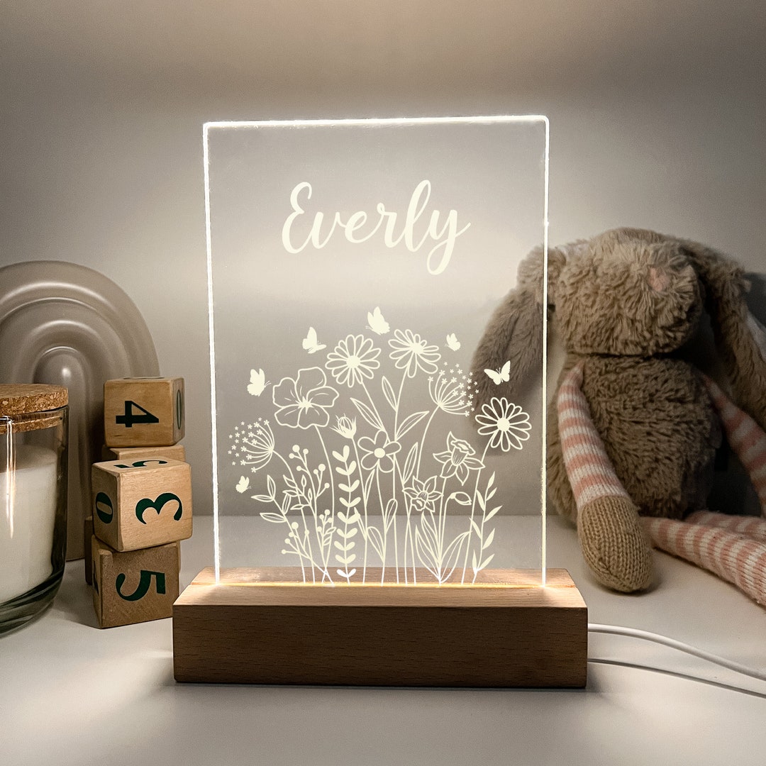 Custom Personalized LED Night Light up Table Desk Lamp Stand Girls ...