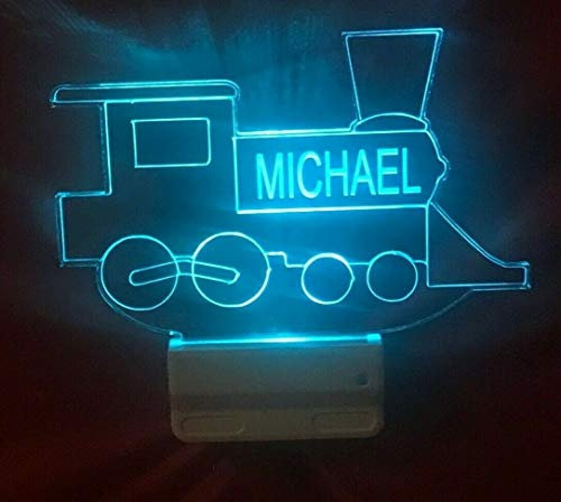 Train Night Light Multi Color Personalized LED Wall Plug-in | Etsy
