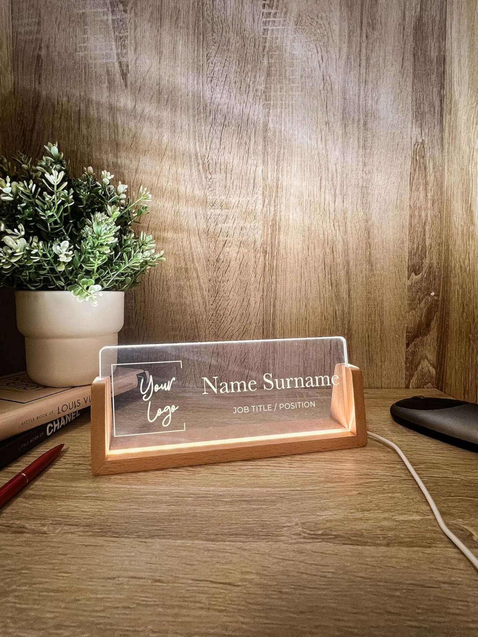Personalized Name & Title Desk Plate Stand | Featuring Your Custom ...