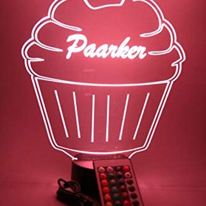 Cupcake Night Light up Table Desk Lamp Cup Cake LED Personalized Free ...