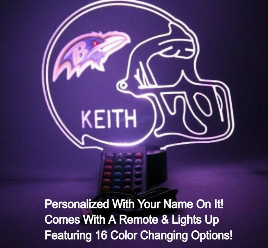 Baltimore Ravens Night Light up Table Lamp Football Helmet Sports LED ...