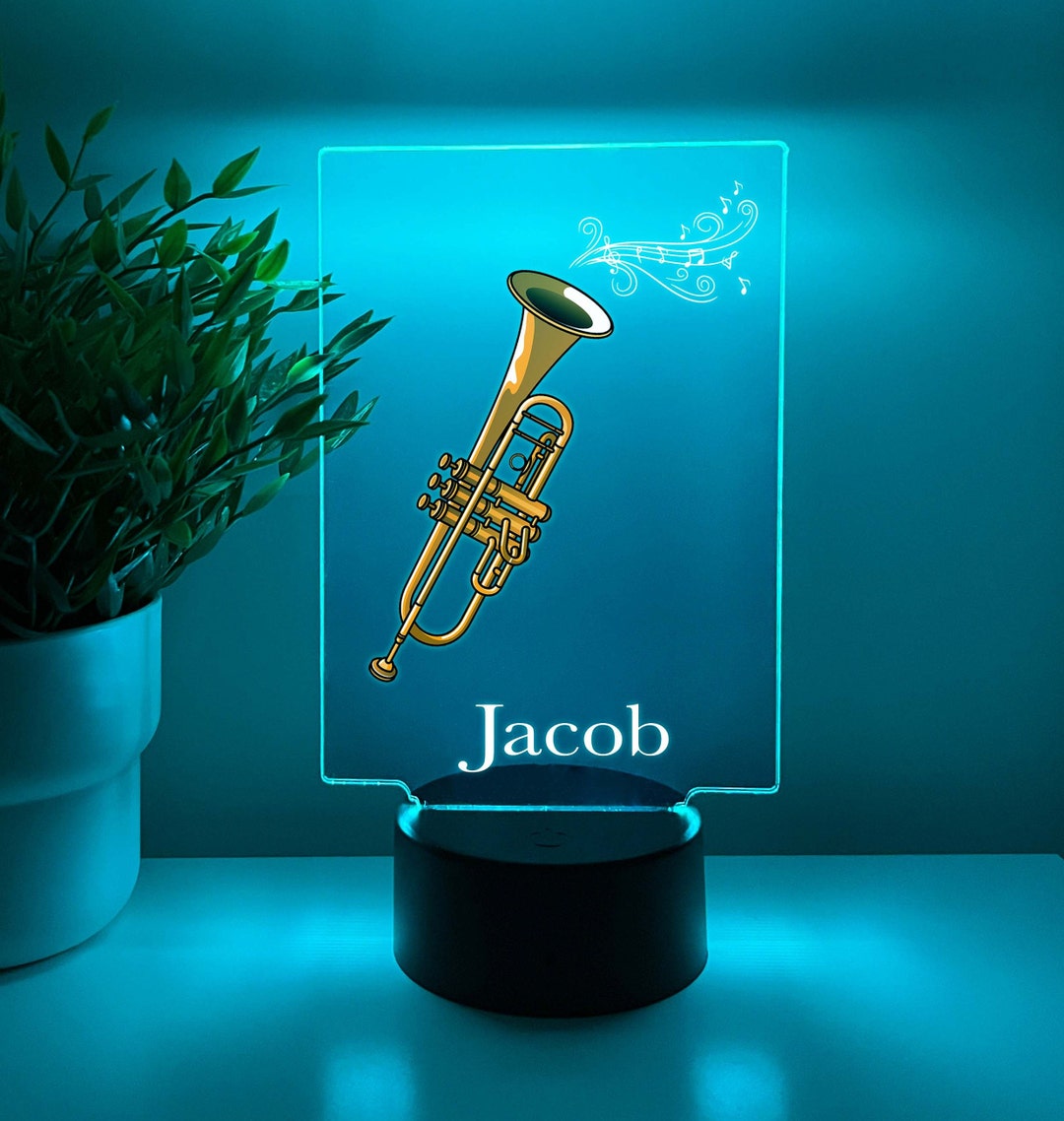 Trumpet Player Instrument Night Light up Table Desk Lamp LED ...