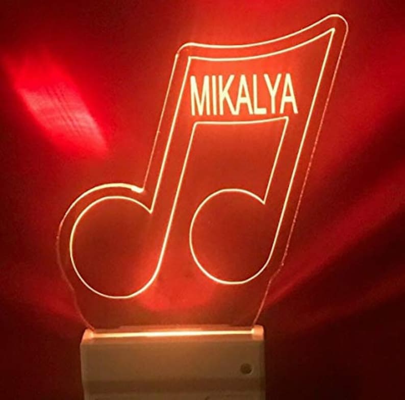 Music Notes Night Light Multi Color Personalized LED Wall | Etsy