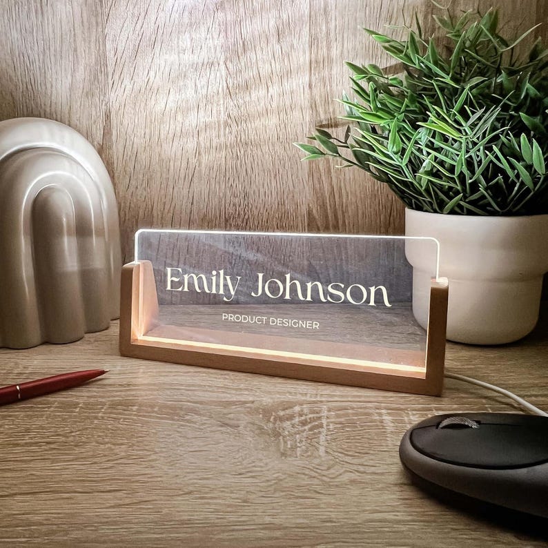 Personalized Name & Title Desk Plate Stand | Nameplate Sign ...