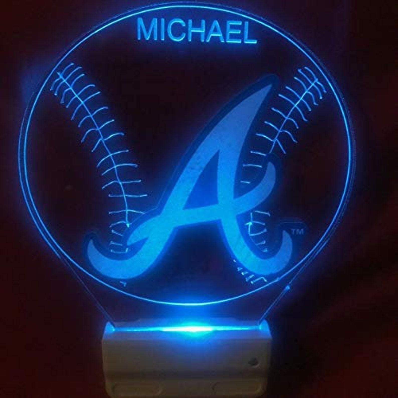 Atlanta Braves Sports Baseball Night Light Multi Color - Etsy