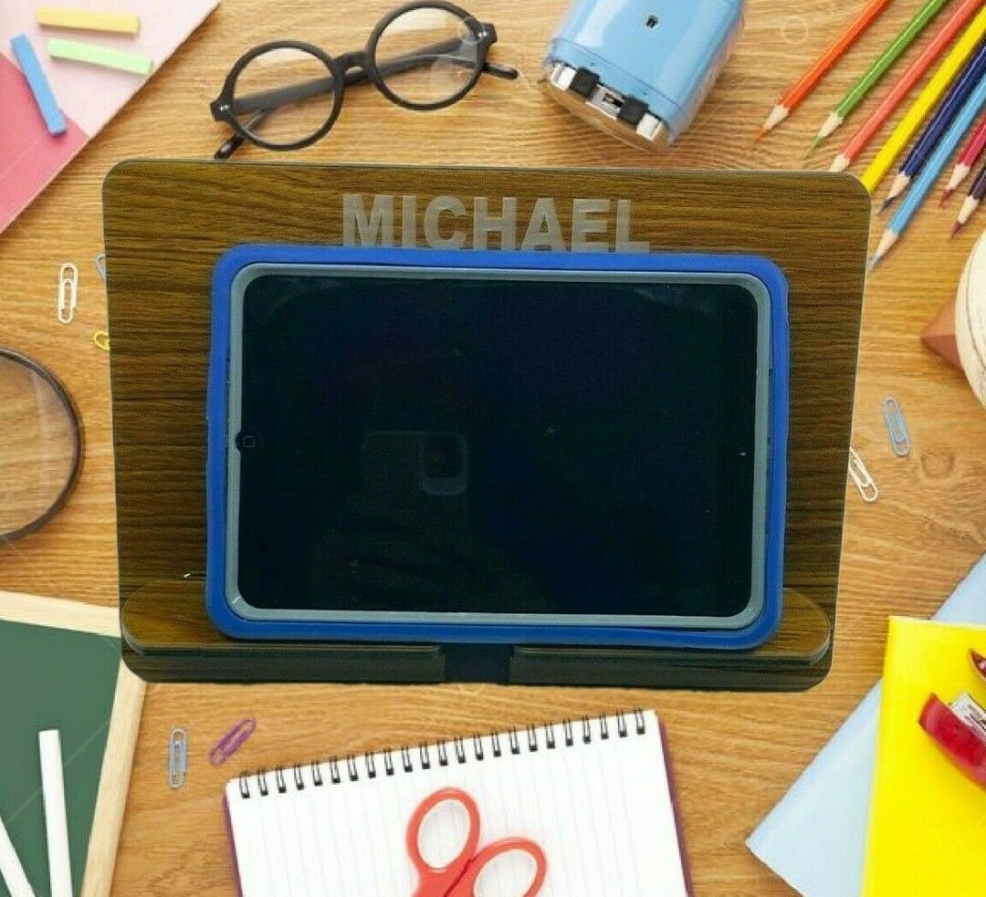Tablet iPad Holder Stand Custom Desktop Organizer Personalized Free ...