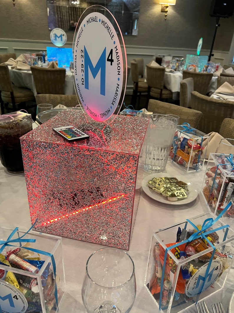 Shimmering Light up Personalized Custom Party Box Table - Etsy