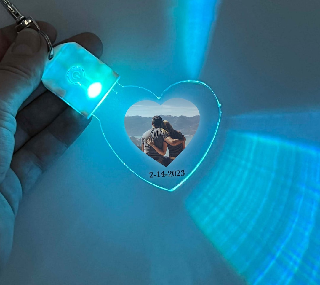 LED Light up Keychains Personalized With Your Photo & Text Custom Made ...