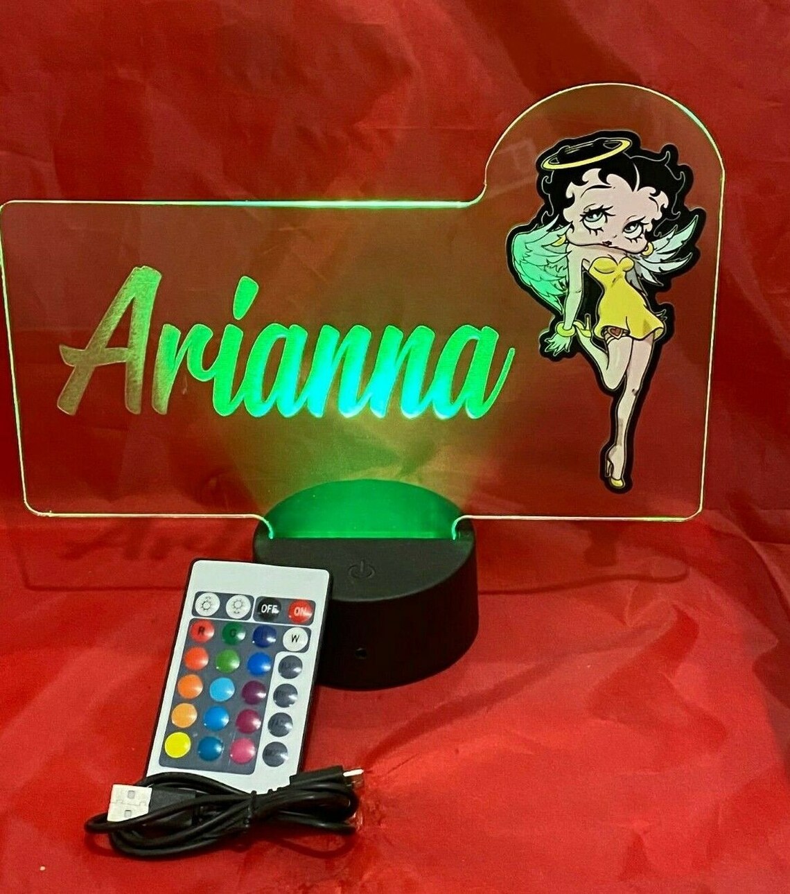 Betty Boop Angel Night Light Up Table Desk Lamp LED | Etsy
