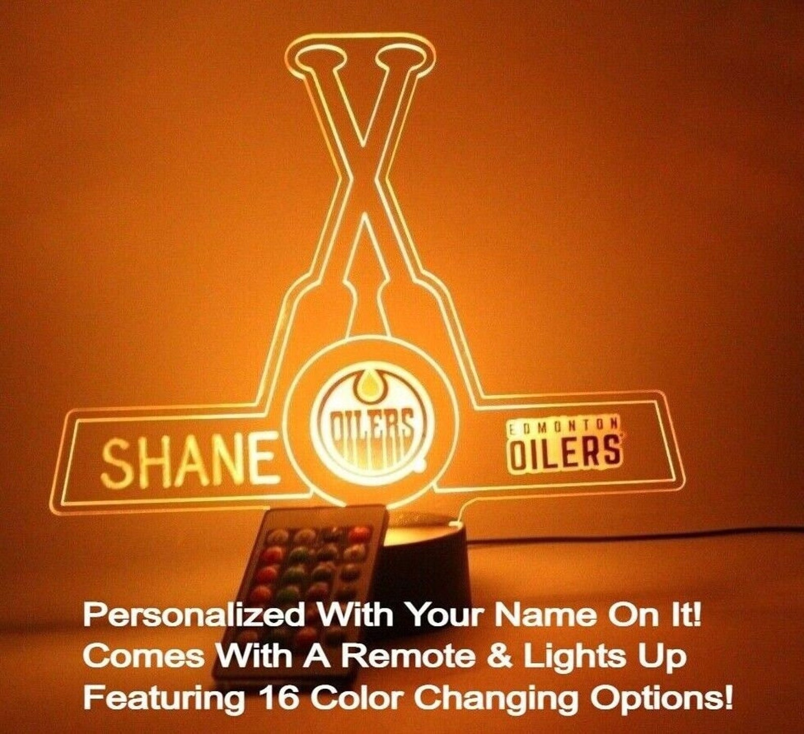 Edmonton Oilers Hockey Sticks Sports Night Light up Table Lamp - Etsy