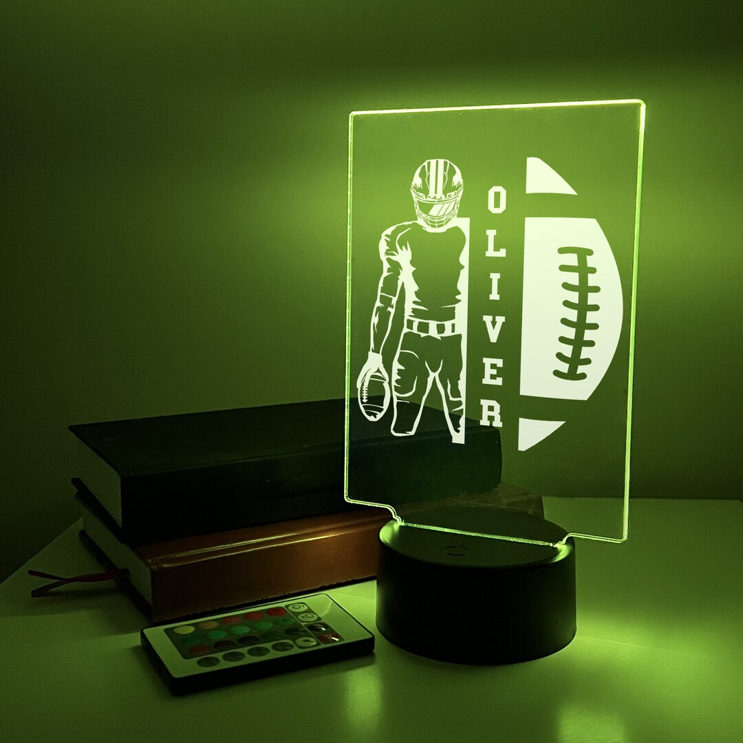 Custom Personalized Name Engrave LED 16 Colors Night Light up Table ...