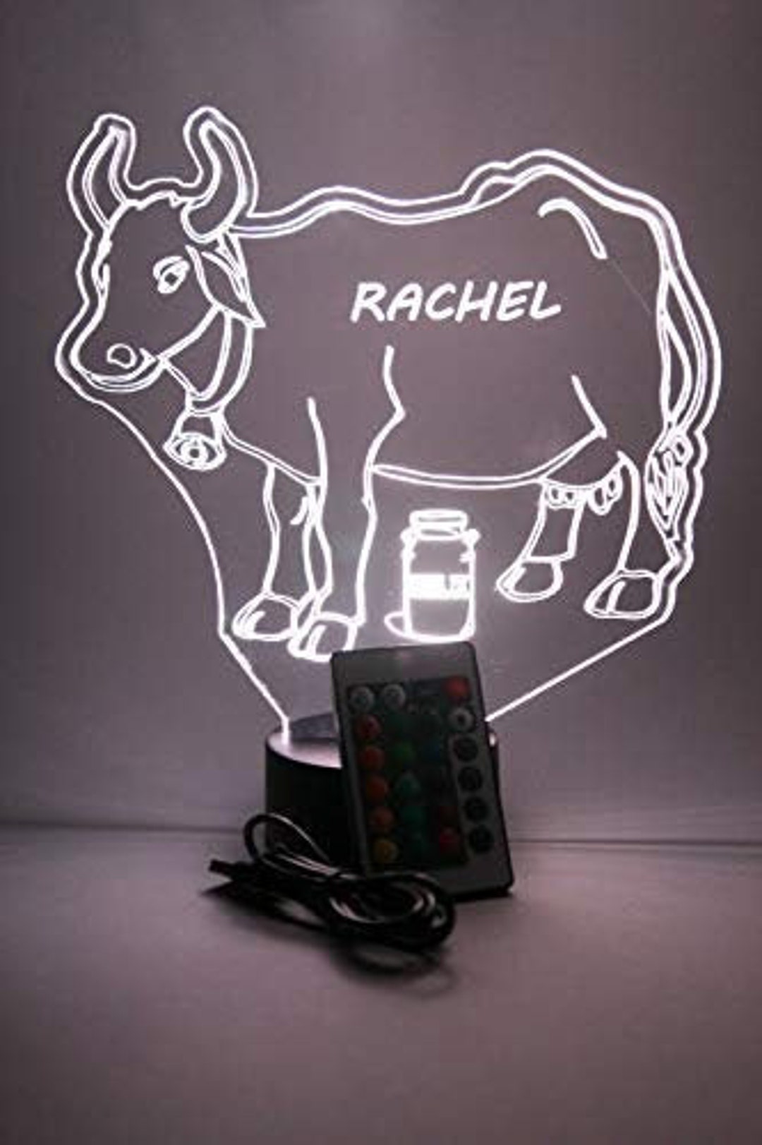 Cow Calf Bull Farm Animal Milk Night Light up LED Personalized FREE ...