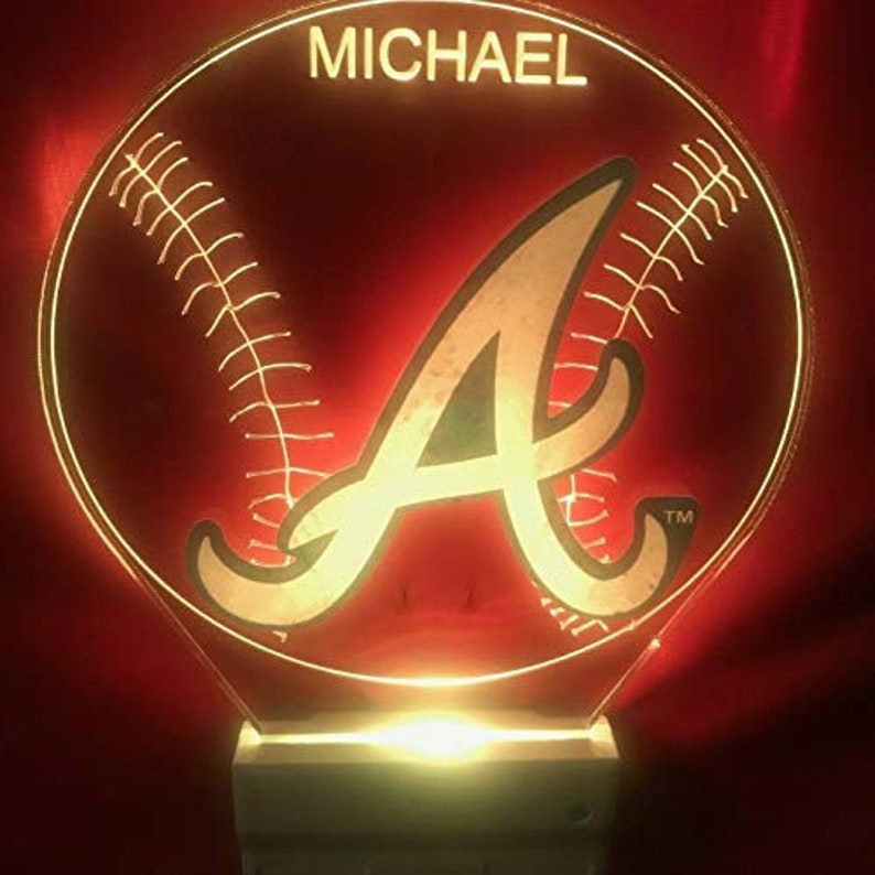 Atlanta Braves Sports Baseball Night Light Multi Color - Etsy