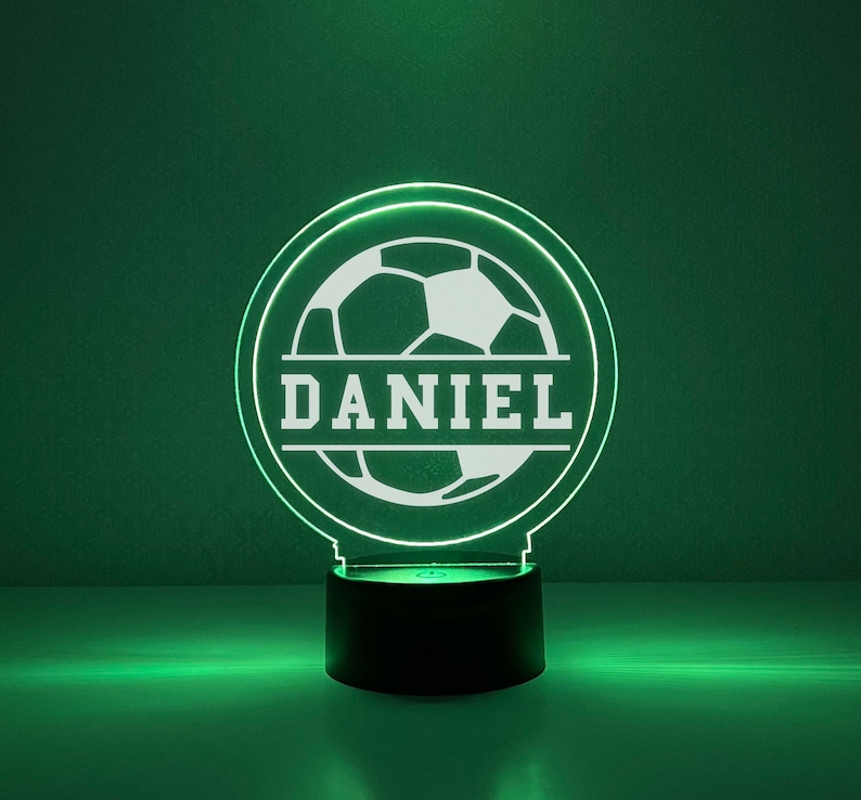 Personalized LED Night Light up Lamp Sports Soccerball Player Fan Team ...