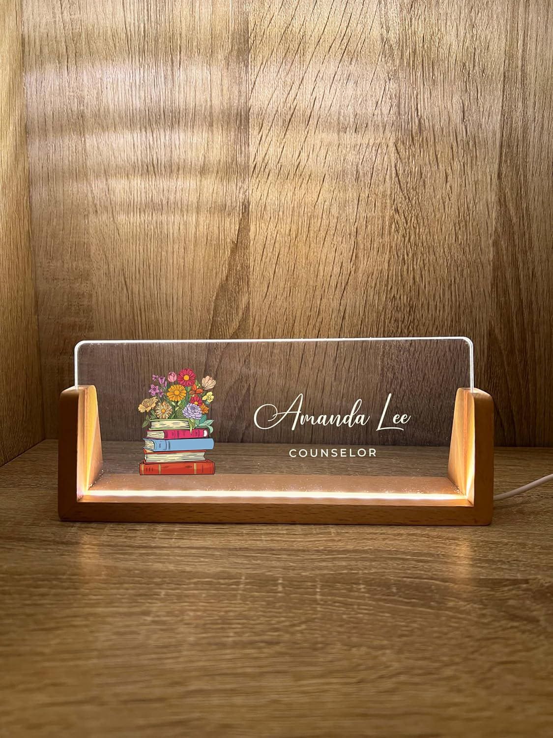 Personalized Name & Title Desk Plate Stand | Career School Student ...